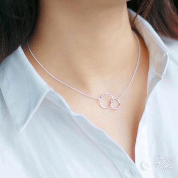Jewelry | Sterling Silver 925 Double Circle Interlock Chain | Poshmark